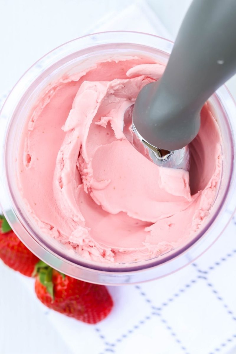 Delicious Ninja Creami Strawberry Frozen Yogurt - I Dream of Ice Cream