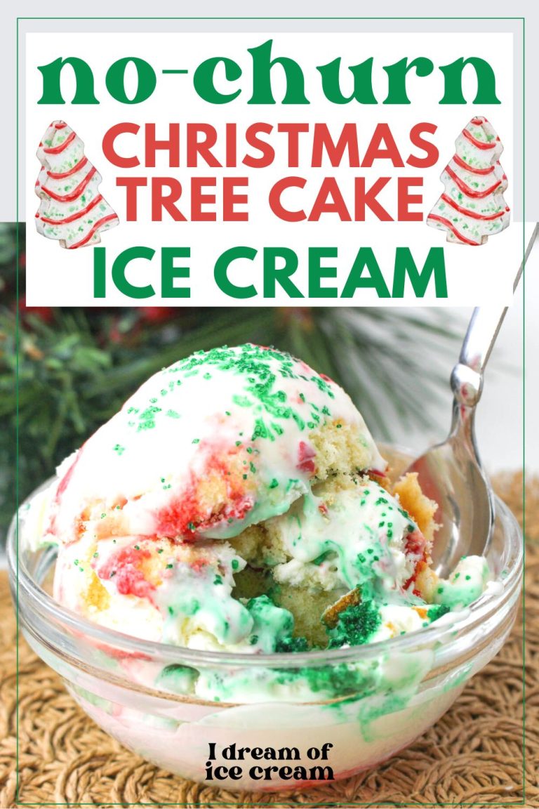 No Churn Christmas Tree Cake Ice Cream - I Dream of Ice Cream